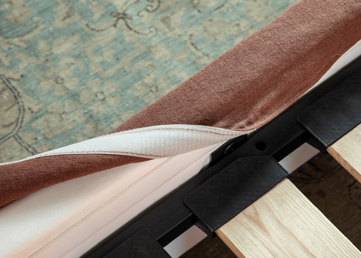Freya Linen Bed | Linen Upholstery, Pine Frame, Detachable - ZM Home