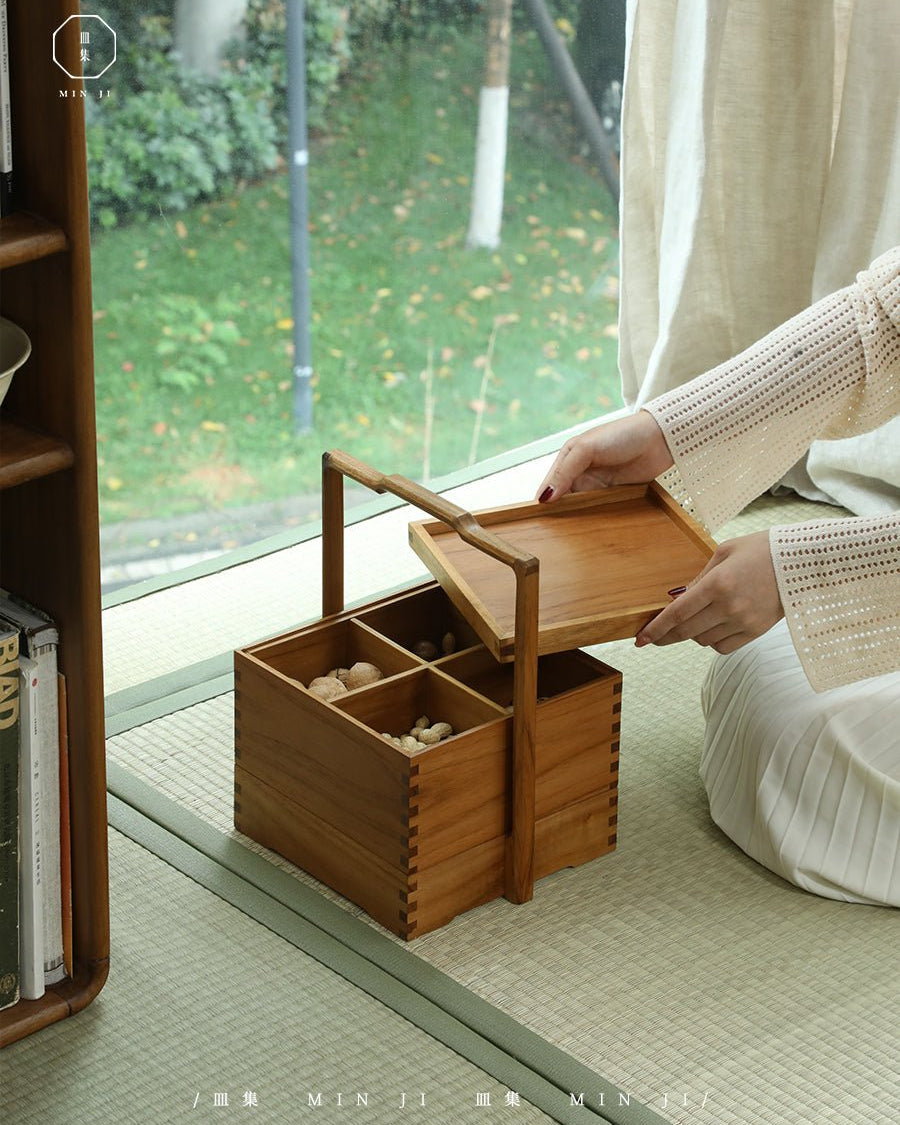 Teak Wood Multi-Tier Bento Box - Serving Solution | ZM Home