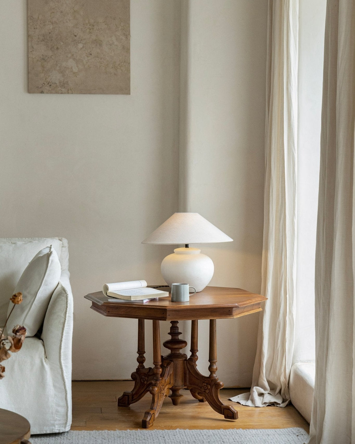 Vintage Indonesian Teak Table | Round Teak Coffee Table - ZM Home