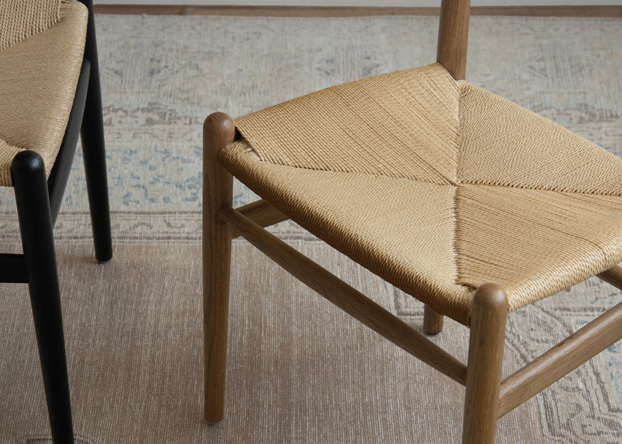 Red Oak Dining Chair | Woven Paper Seat, Ergonomic - ZM Home
