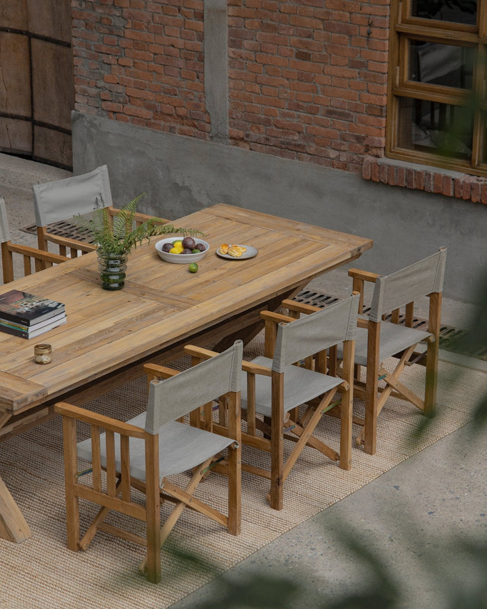 Teak Farm Dining Table | Outdoor Rustic Wood Table - ZM Home