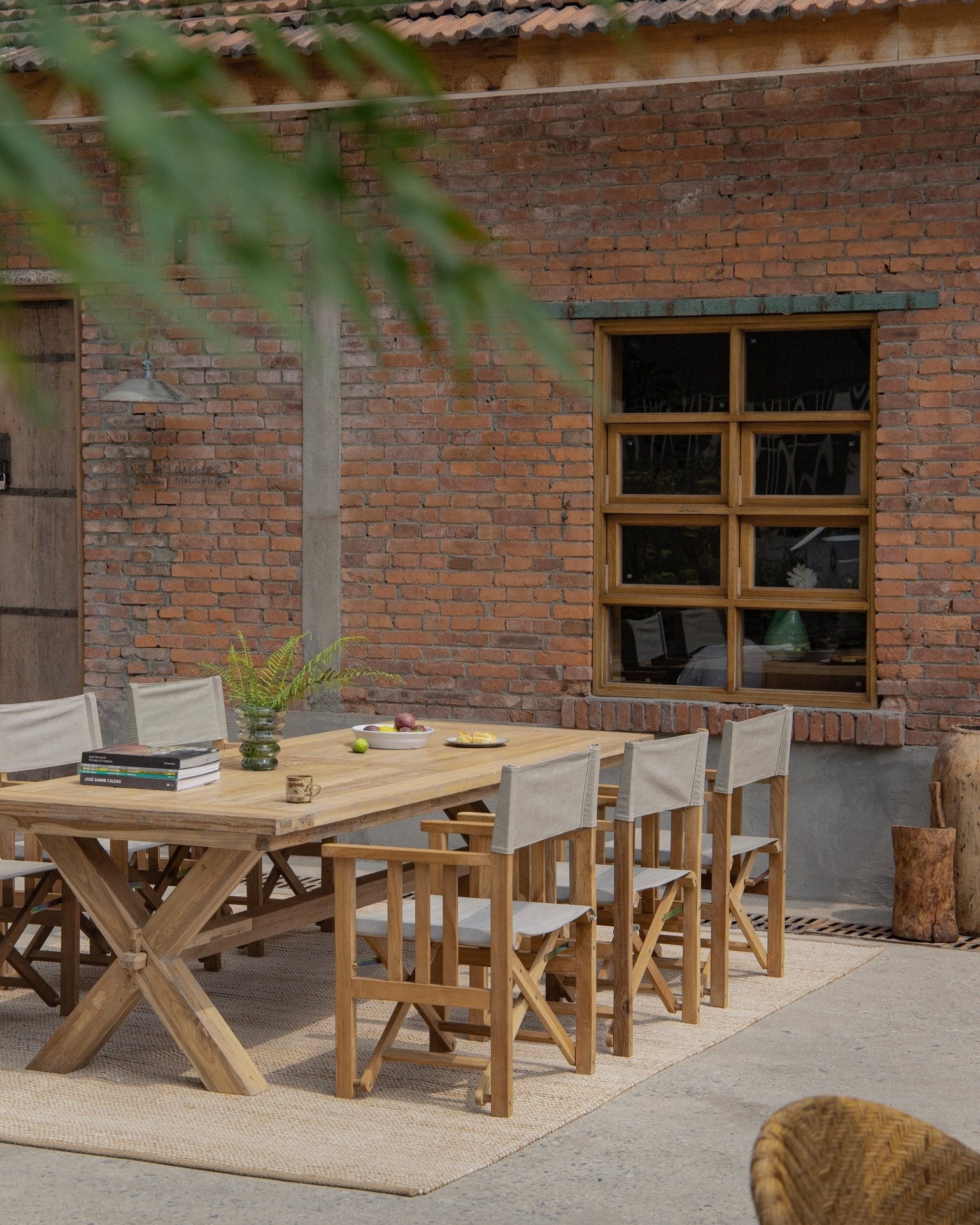 Teak Farm Dining Table | Outdoor Rustic Wood Table - ZM Home